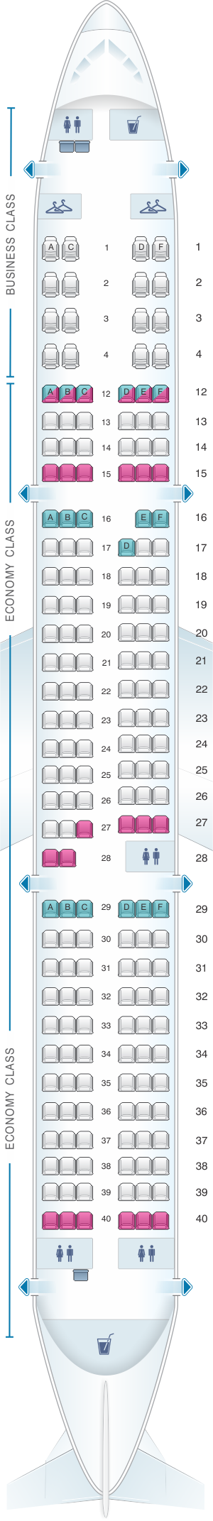 Plan de cabine Air Canada Airbus A321 200 Layout 2 | SeatMaestro.fr